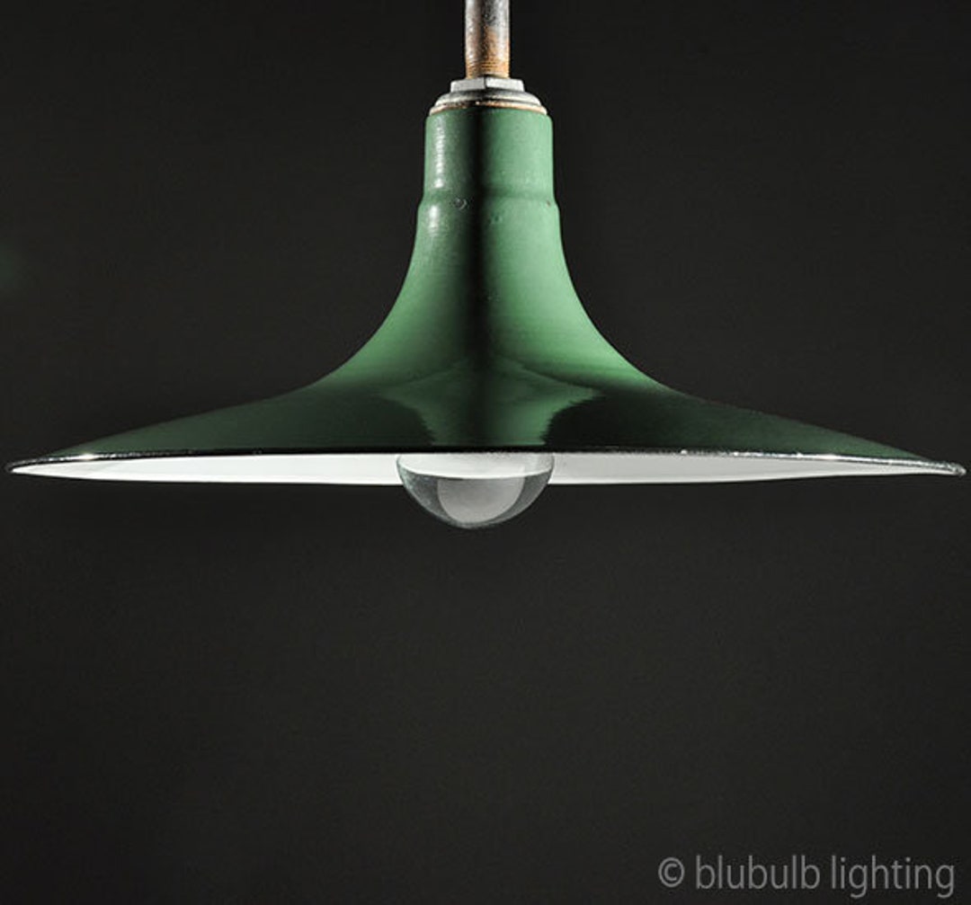 18" Benjamin 'flat Cone' Vintage Industrial Light Fixture - Etsy