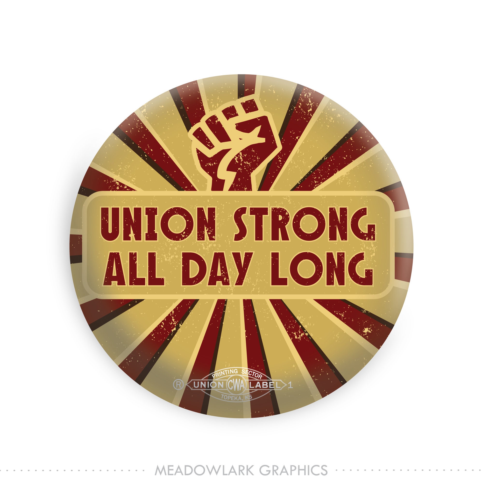 Union Strong All Day Long Pinback Button // Fridge Magnet // - Etsy.de