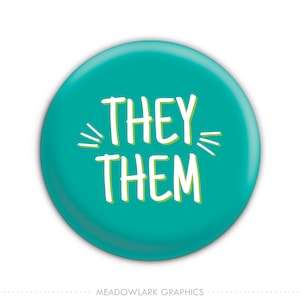 They Them Pronoun Button - Pinback Button // Fridge Magnet // Badge ...