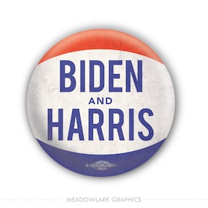 Biden Harris 2020 Vintage FDR Design Pinback Button // Fridge Magnet ...