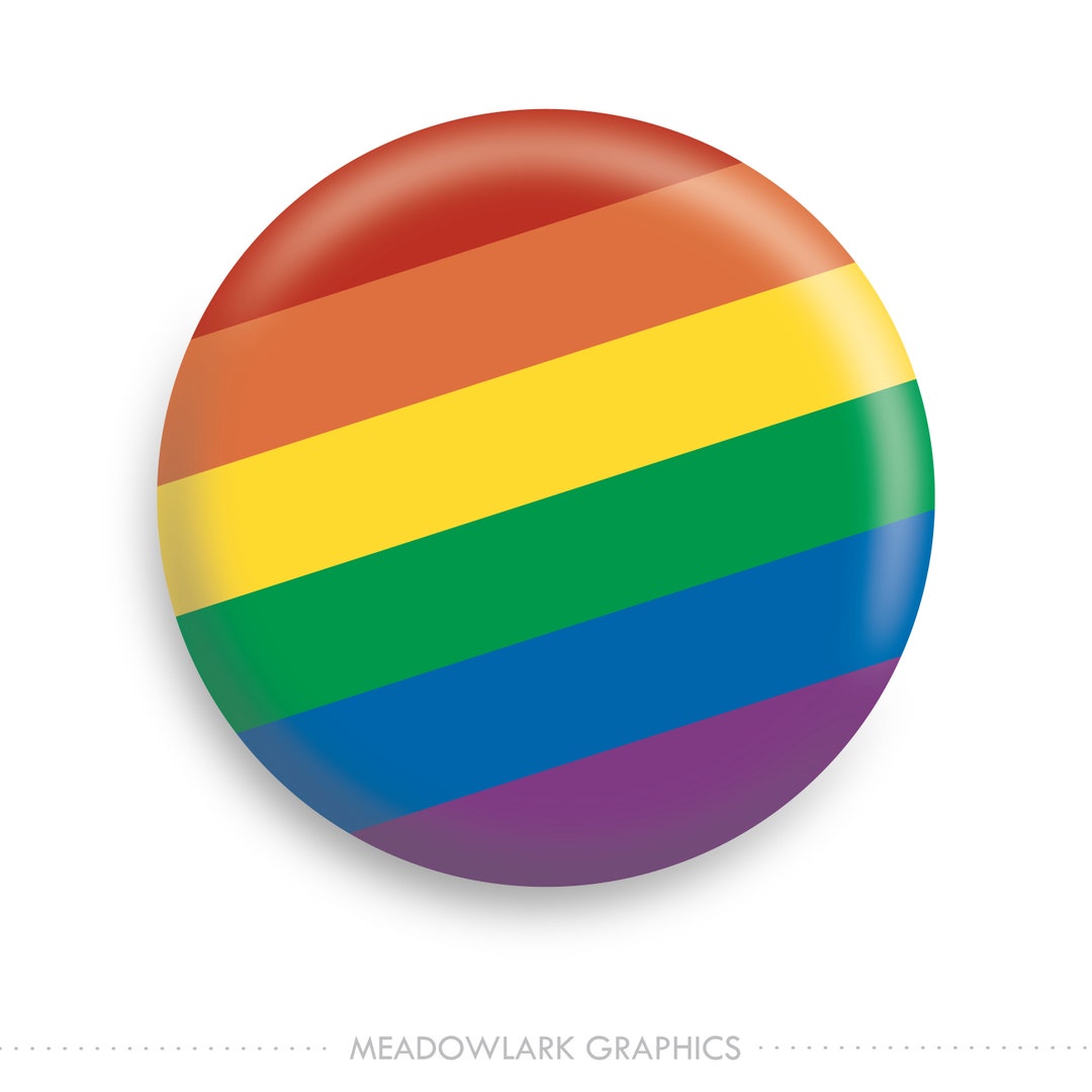 Rainbow Pride Flag - Pinback Button // Fridge Magnet // Badge Magnet ...