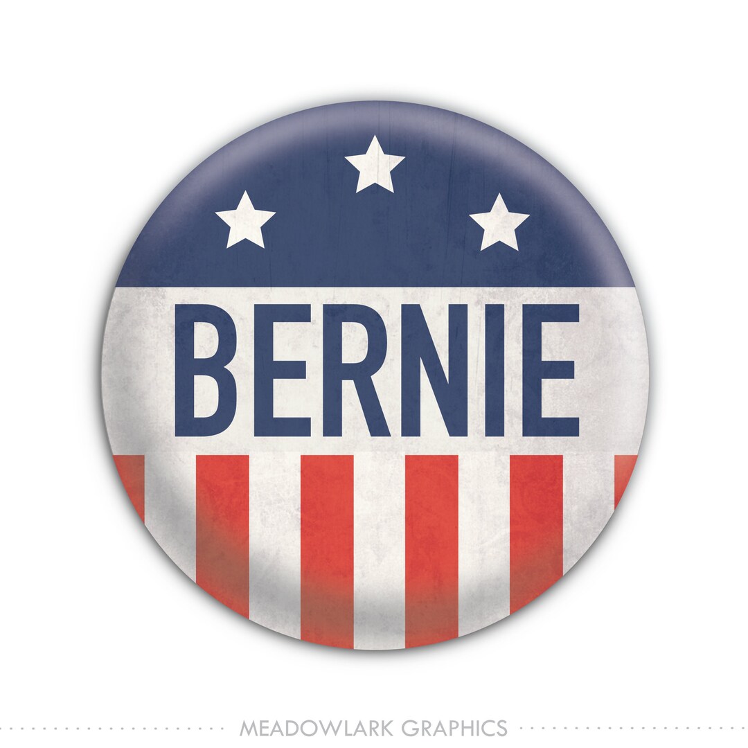 Bernie Sanders Vintage Flag Pinback Button // Badge // Pin // Fridge ...