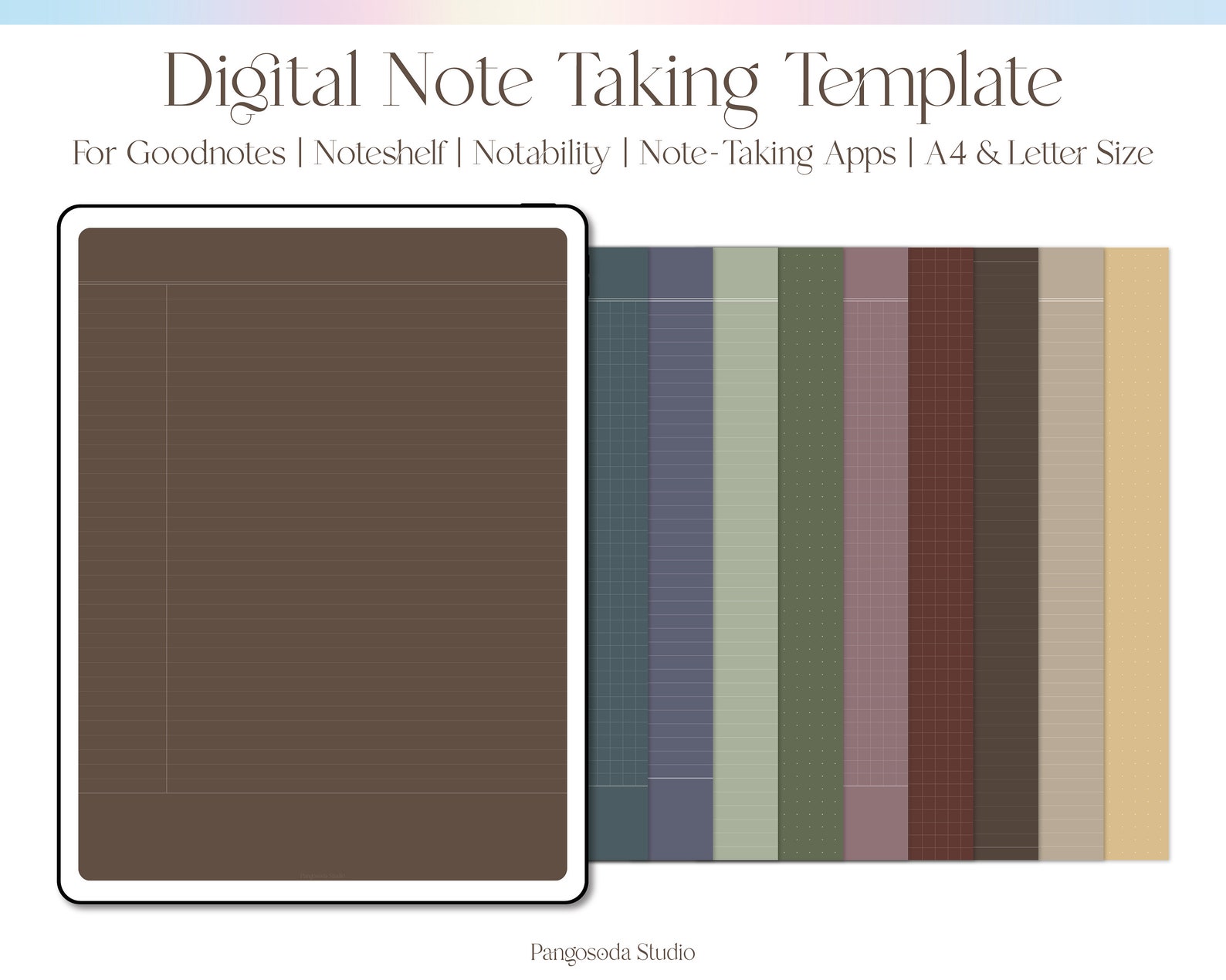 Digital Note Taking Template - Goodnote Notability Noteshelf Template ...