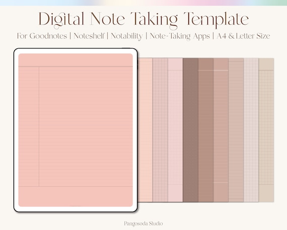Digital Note Taking Template Goodnotes Template Notability | Etsy