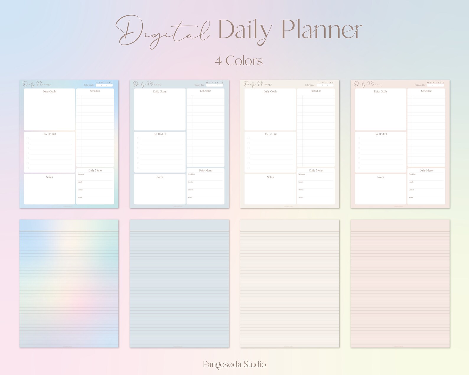Digital Daily Planner Daily Check in Template, to Do List Template ...