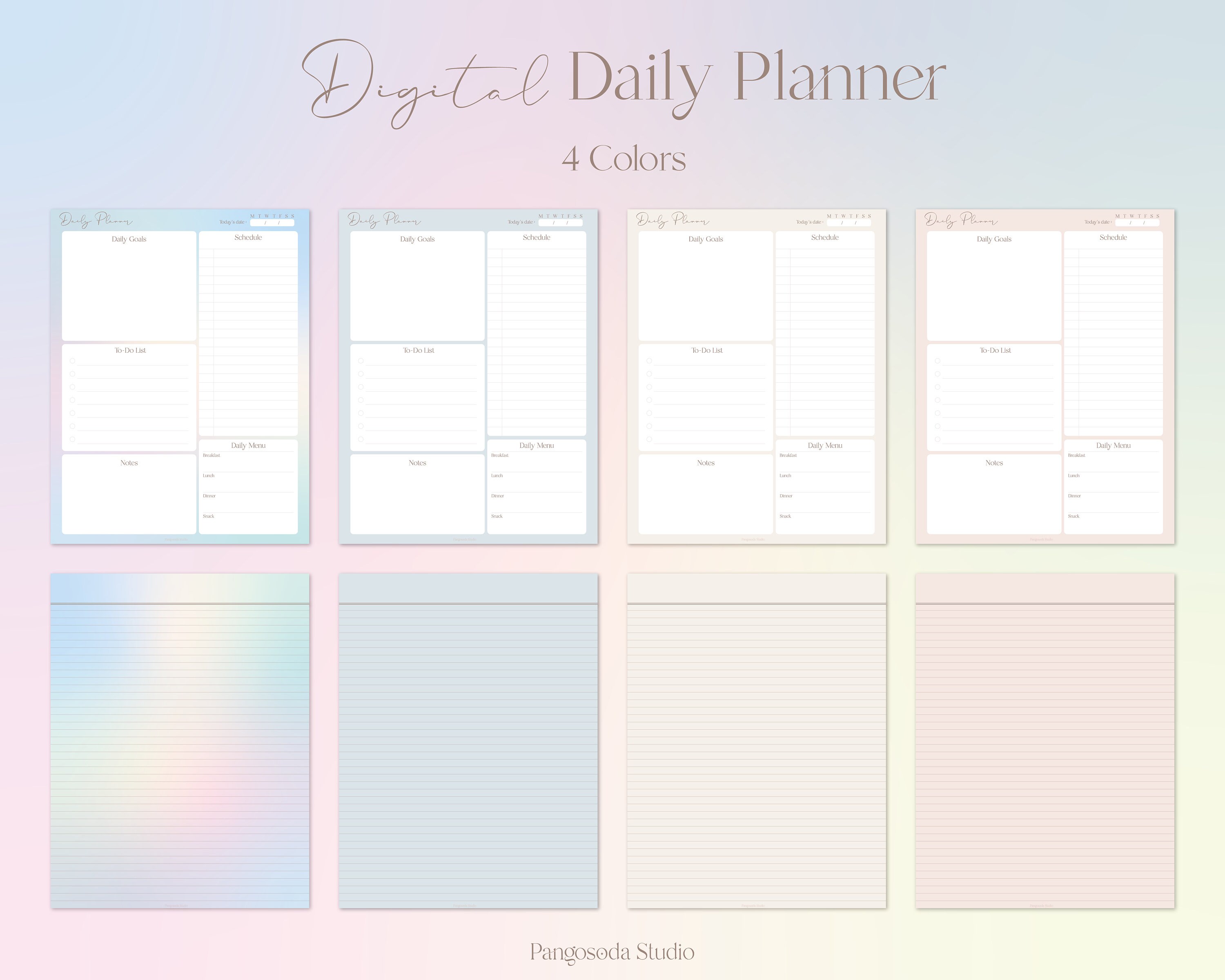 Digital Daily Planner Daily Check in Template, to Do List Template ...
