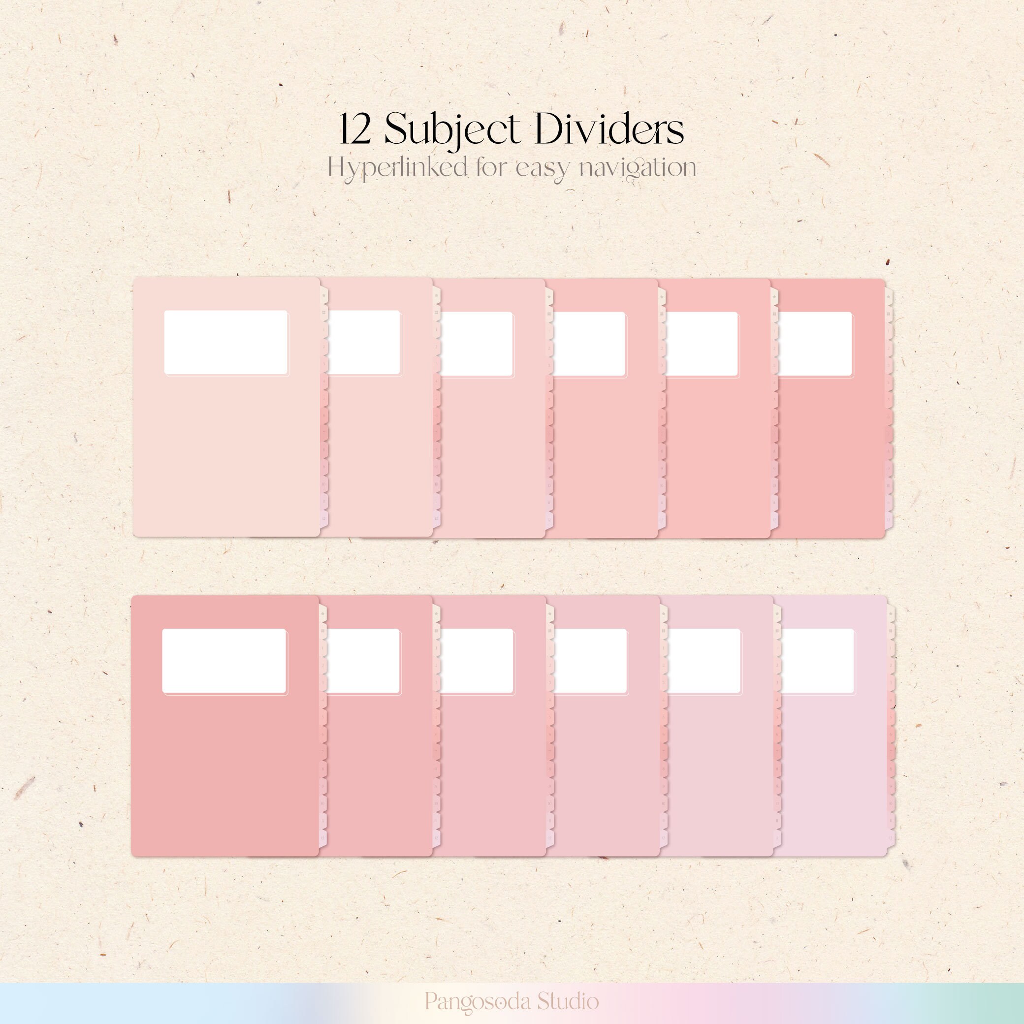 Digital Portrait Notebook,12 Hyperlinked Tabs for Goodnotes Notability ...