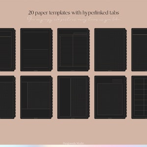 Dark Mode 12 Subject Hyperlinked Tab, Digital Notebook,notability ...