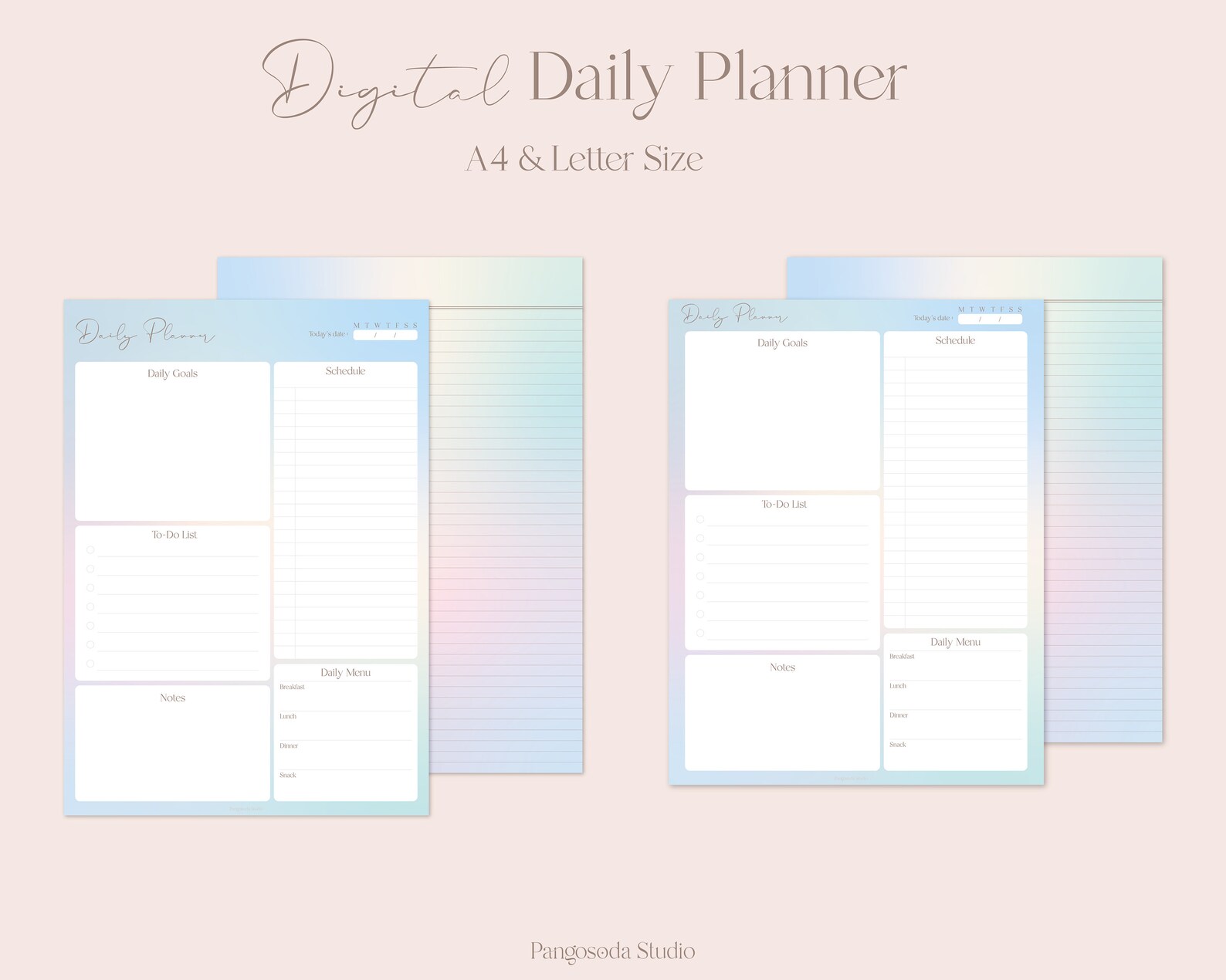Digital Daily Planner Daily Check in Template, to Do List Template ...