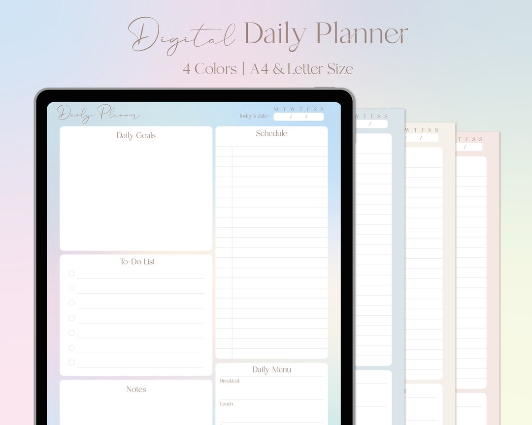 Digital Daily Planner- Daily Check in Template, to Do List Template ...