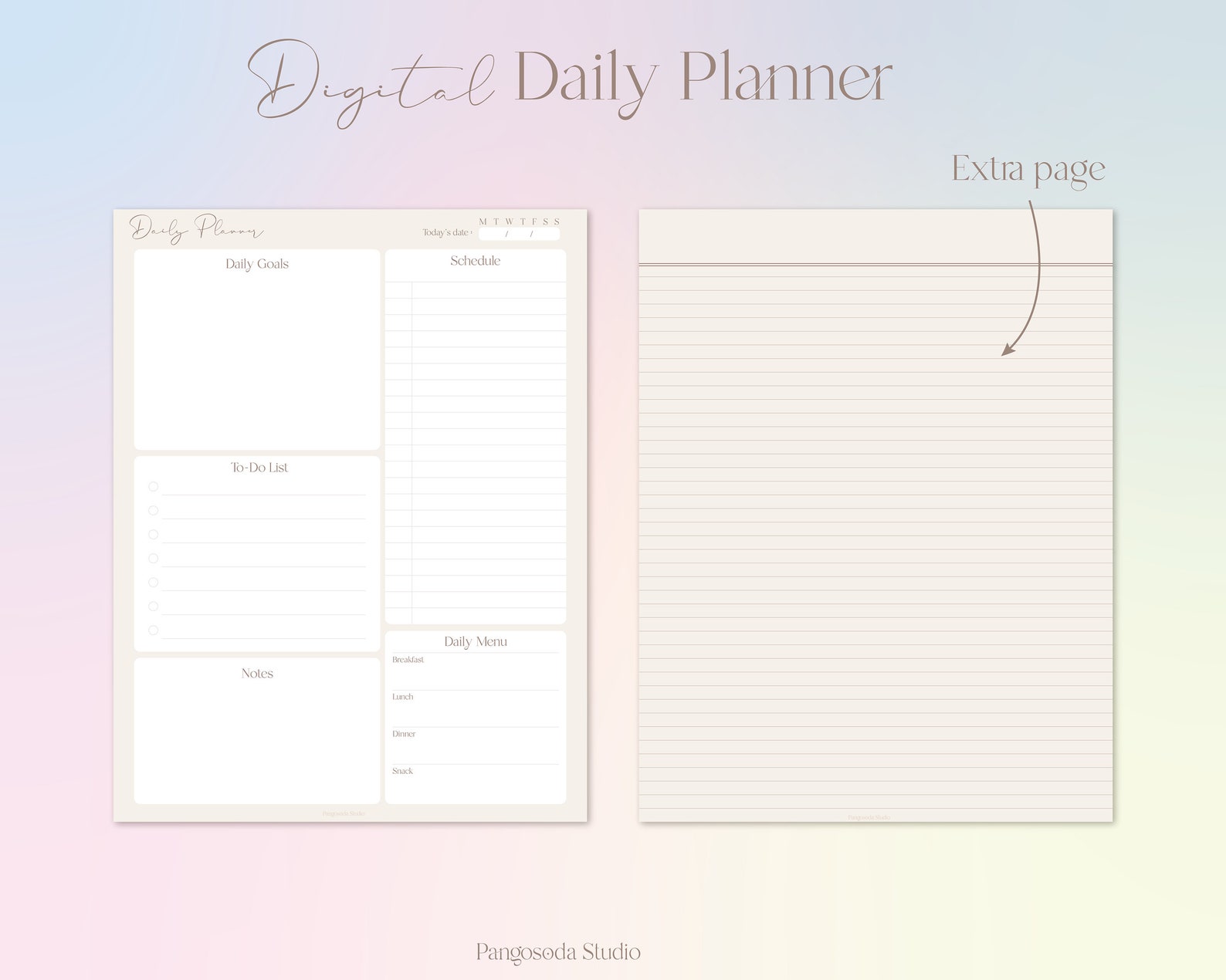 Digital Daily Planner Daily Check in Template, to Do List Template ...