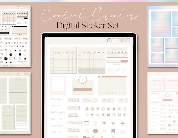 Content Creator Digital Stickers Goodnotes Sticky Notes | Etsy