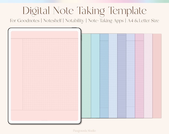 Digital Note Taking Template - Digital Writing Paper, Goodnote Template ...