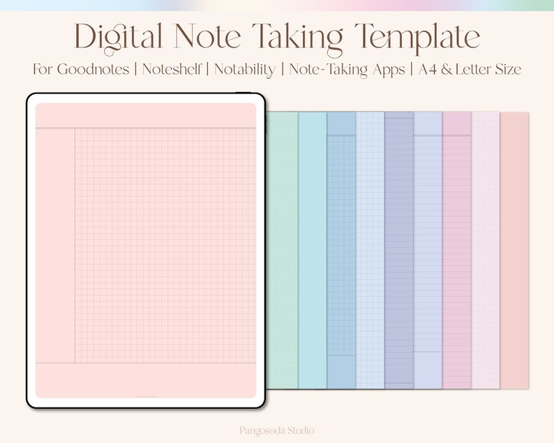 Note Taking Template - Goodnote Template, Notability Template, iPad ...