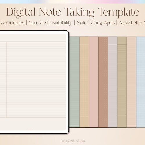 Digital Note Taking Template Digital Writing Paper Goodnote - Etsy