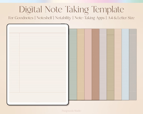 Digital Note Taking Template Digital Writing Paper Goodnote - Etsy