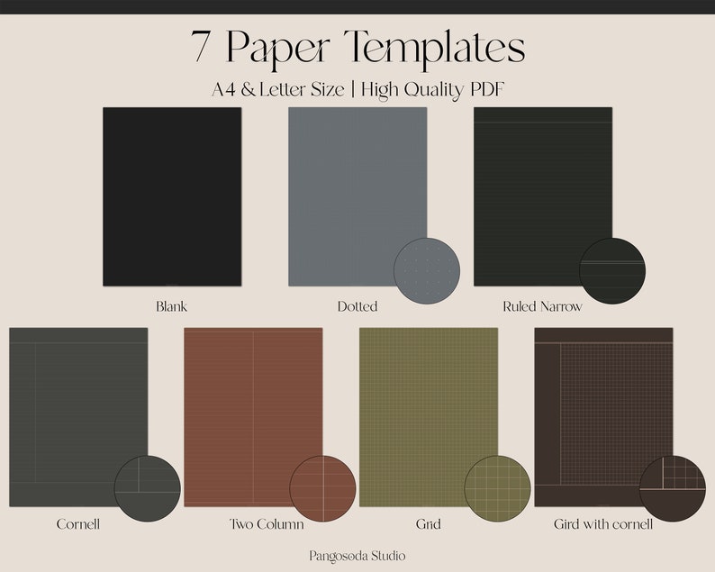 Dark Mode Digital Note Taking Template - Digital Writing Paper ...