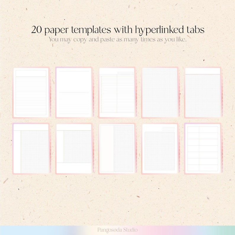 Digital Portrait Notebook,12 Hyperlinked Tabs for Goodnotes Notability ...