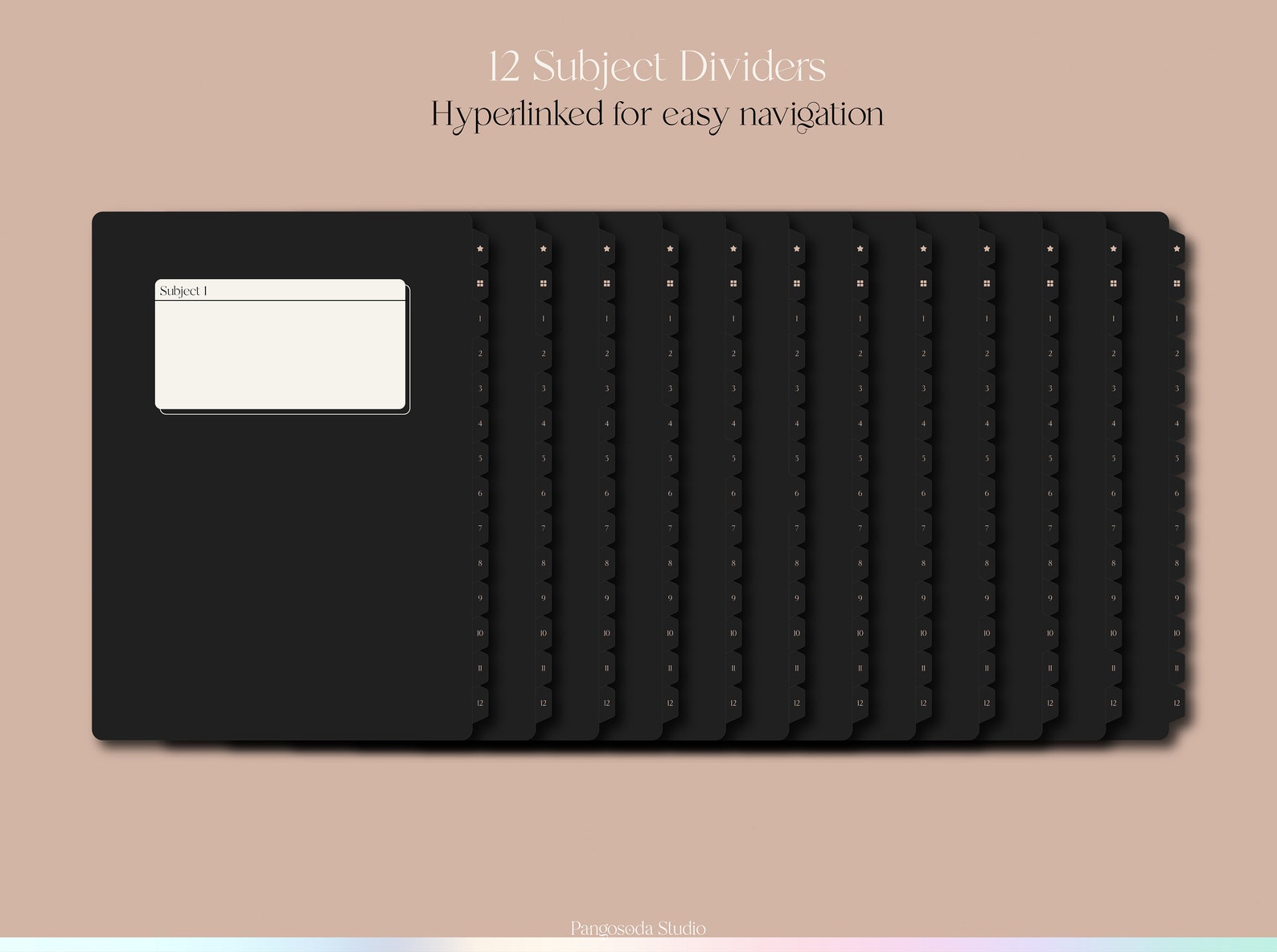 Dark Mode 12 Subject Hyperlinked Tab, Digital Notebook,notability ...