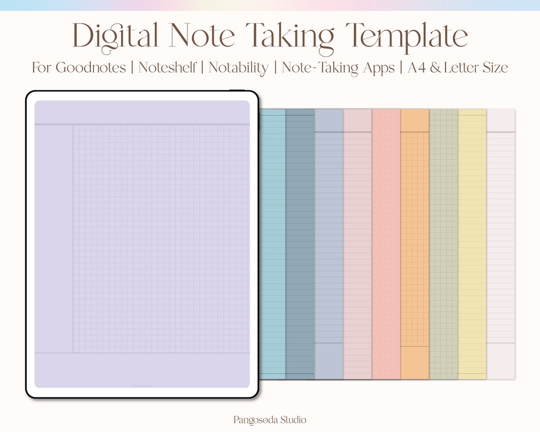 Digital Note Taking Template - Goodnote Template, Notability Template ...