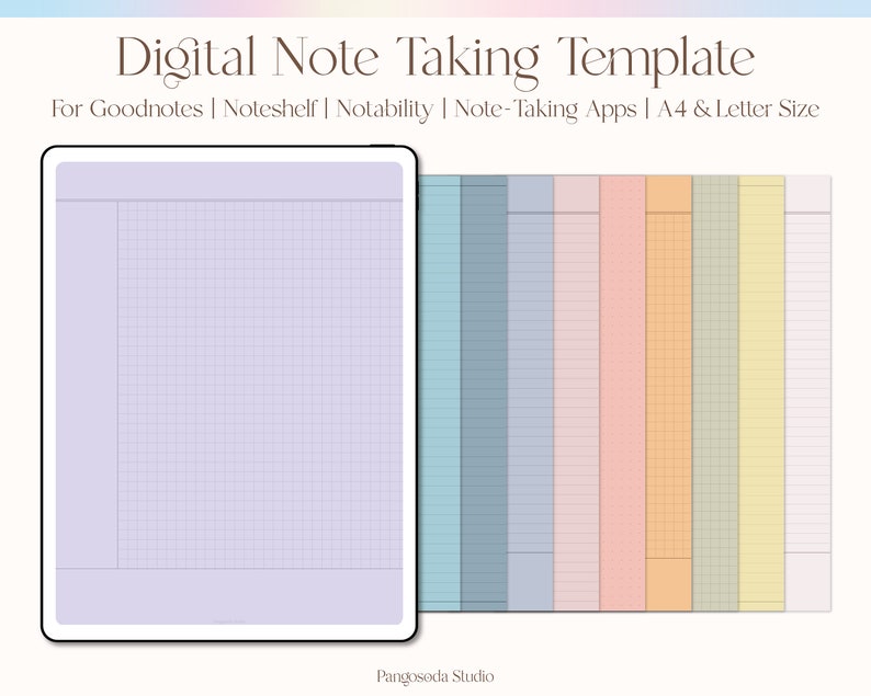 Digital Note Taking Template - Goodnote Template, Notability Template ...