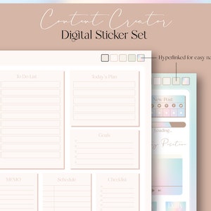 Content Creator Digital Stickers - Goodnotes Sticky Notes, Influencer ...
