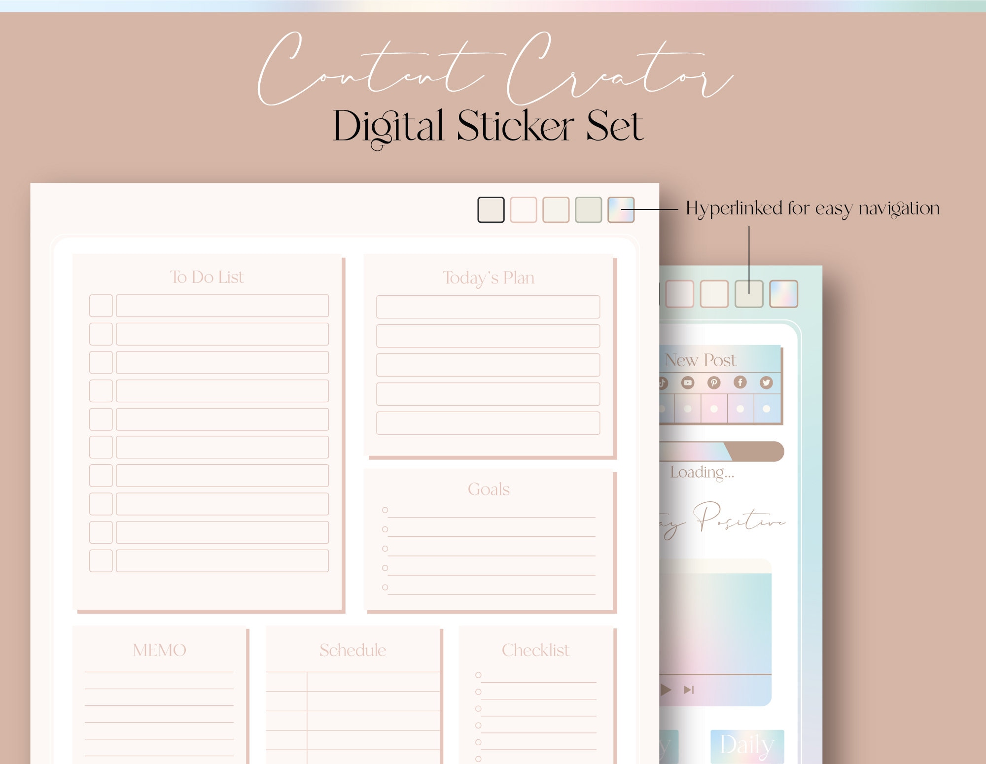 Content Creator Digital Stickers Goodnotes Sticky Notes - Etsy