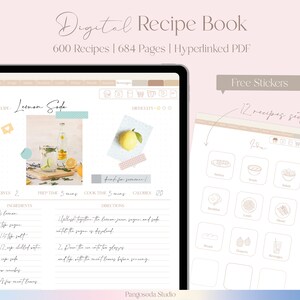 Digital Recipe Book- Recipe Planner, Meal Planner, Digital Cookbook ...