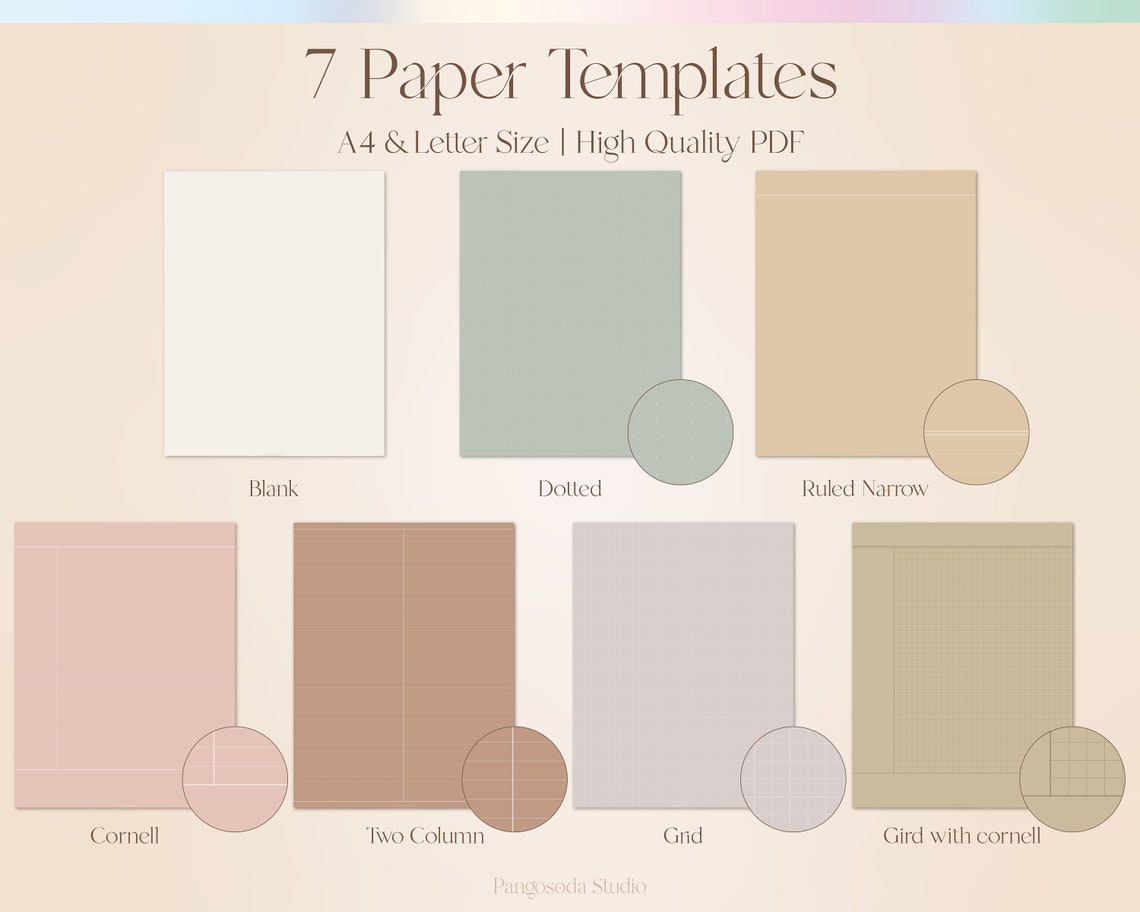 Digital Note Taking Template Digital Writing Paper Goodnote - Etsy