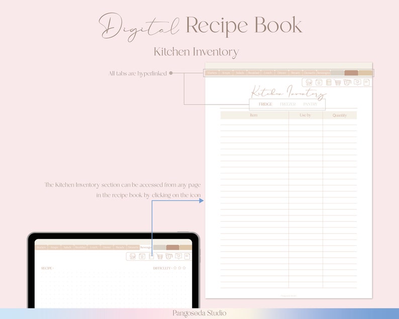 Digital Recipe Book Recipe Planner Meal Planner Digital - Etsy