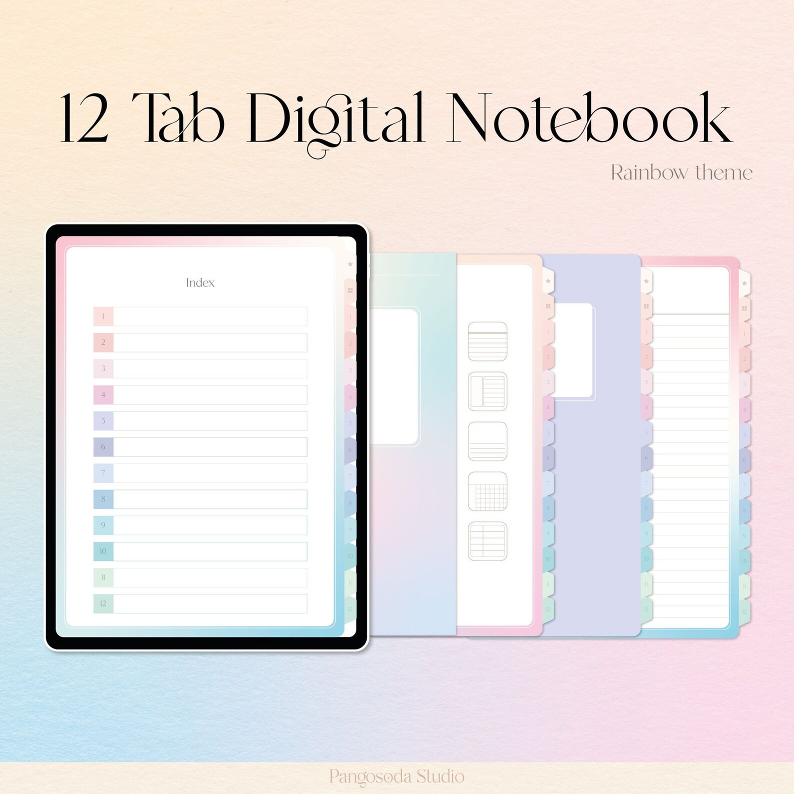 Digital Portrait Notebook12 Hyperlinked Tabs for Goodnotes | Etsy