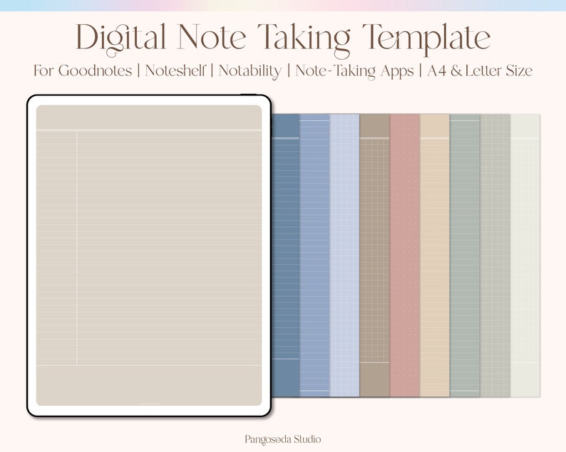 Digital Note Taking Template Goodnote Template, Notability Template ...