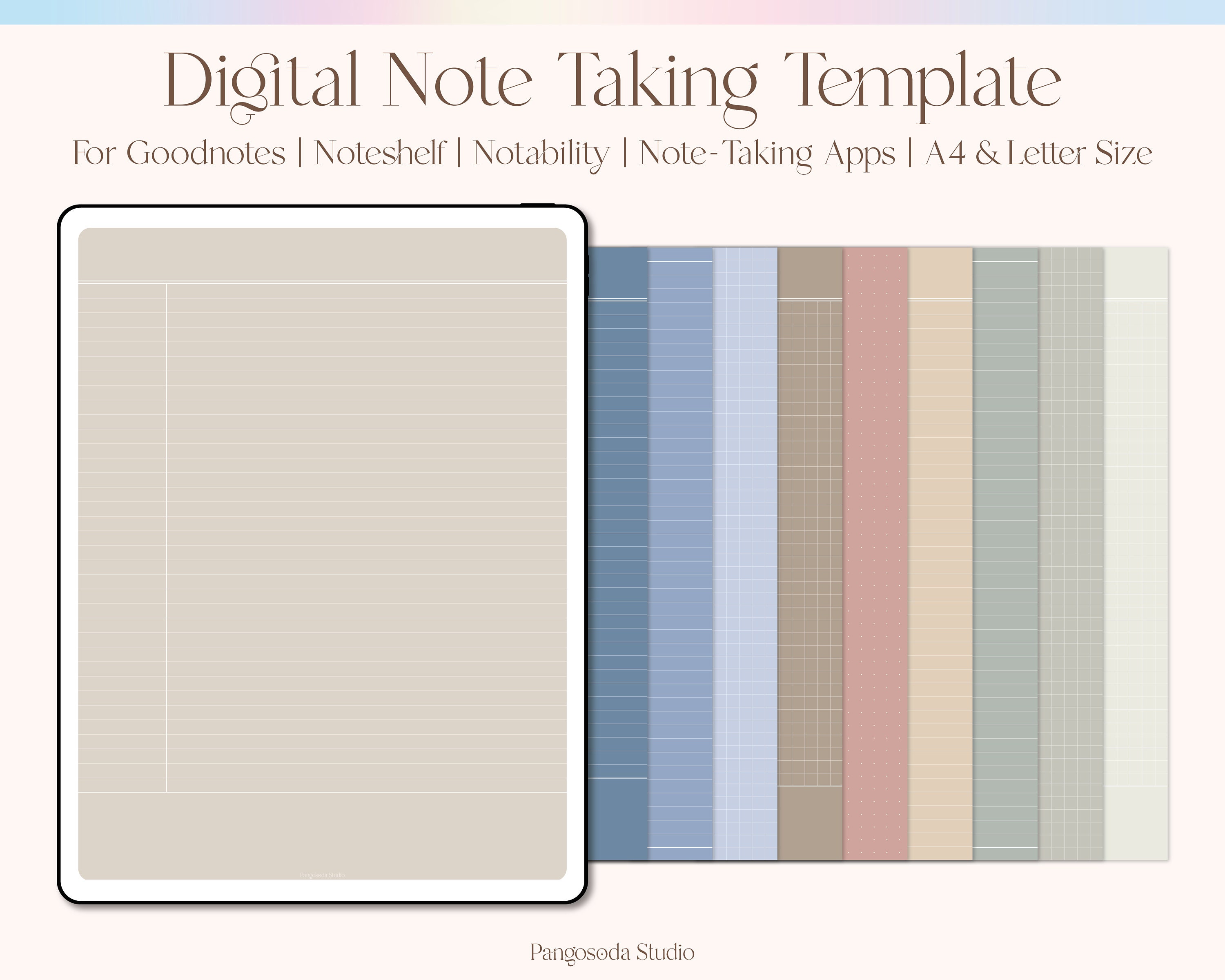 Digital Note Taking Template - Goodnote Template, Notability Template ...