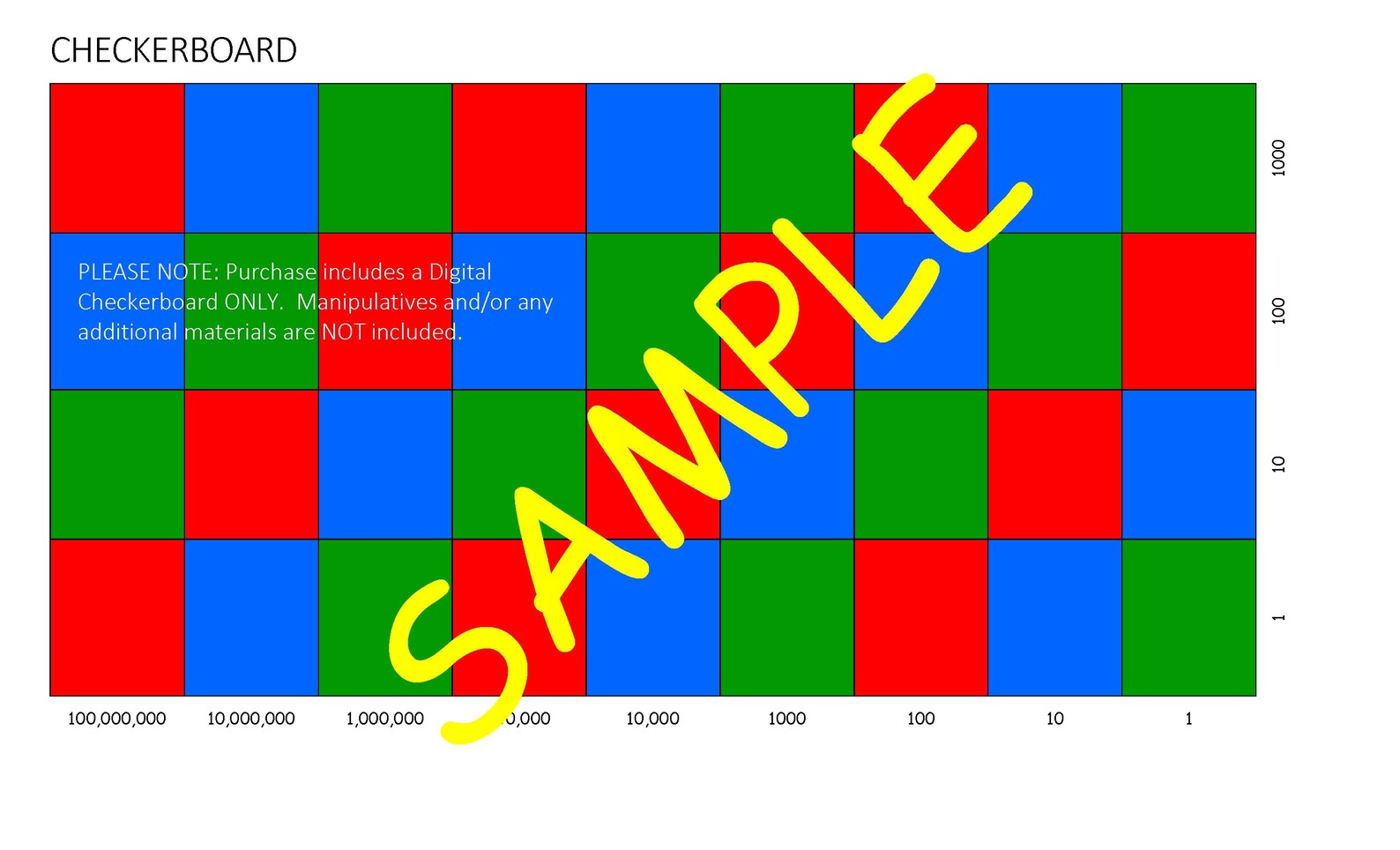 Printable Montessori Checkerboard Montessori Math Montessori Material ...