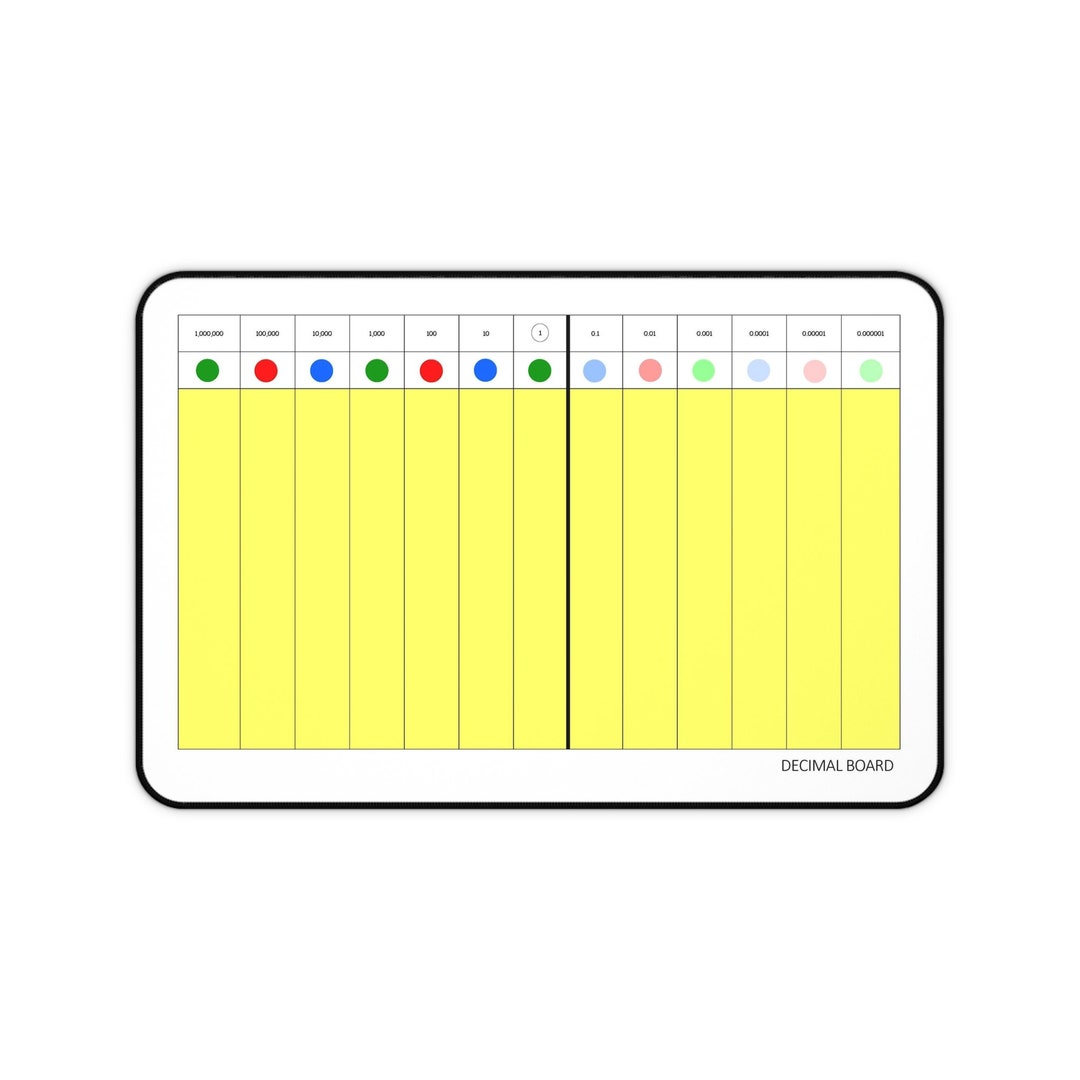 Decimal Fraction Board Montessori Mat Montessori Montessori Math ...