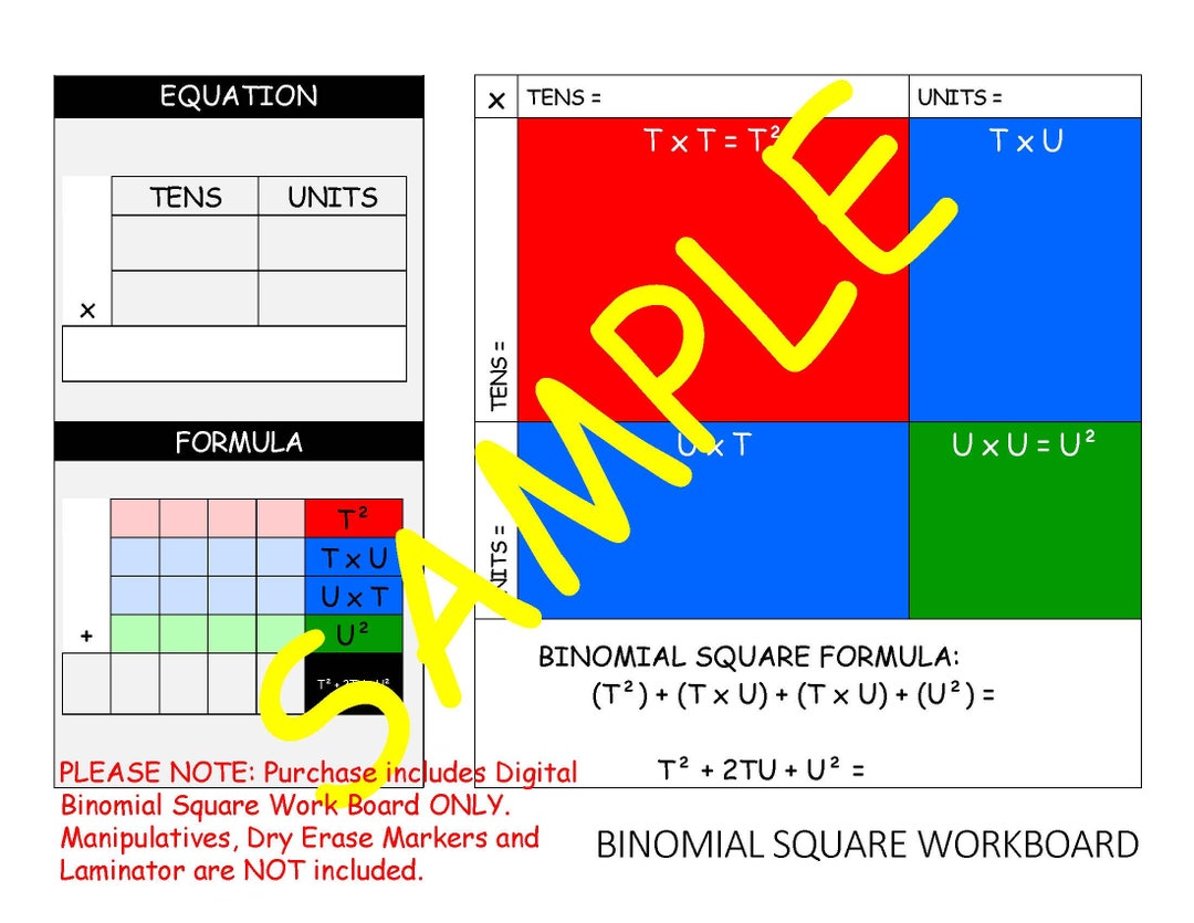 Printable Montessori Binomial Cube Work Board Montessori Math ...