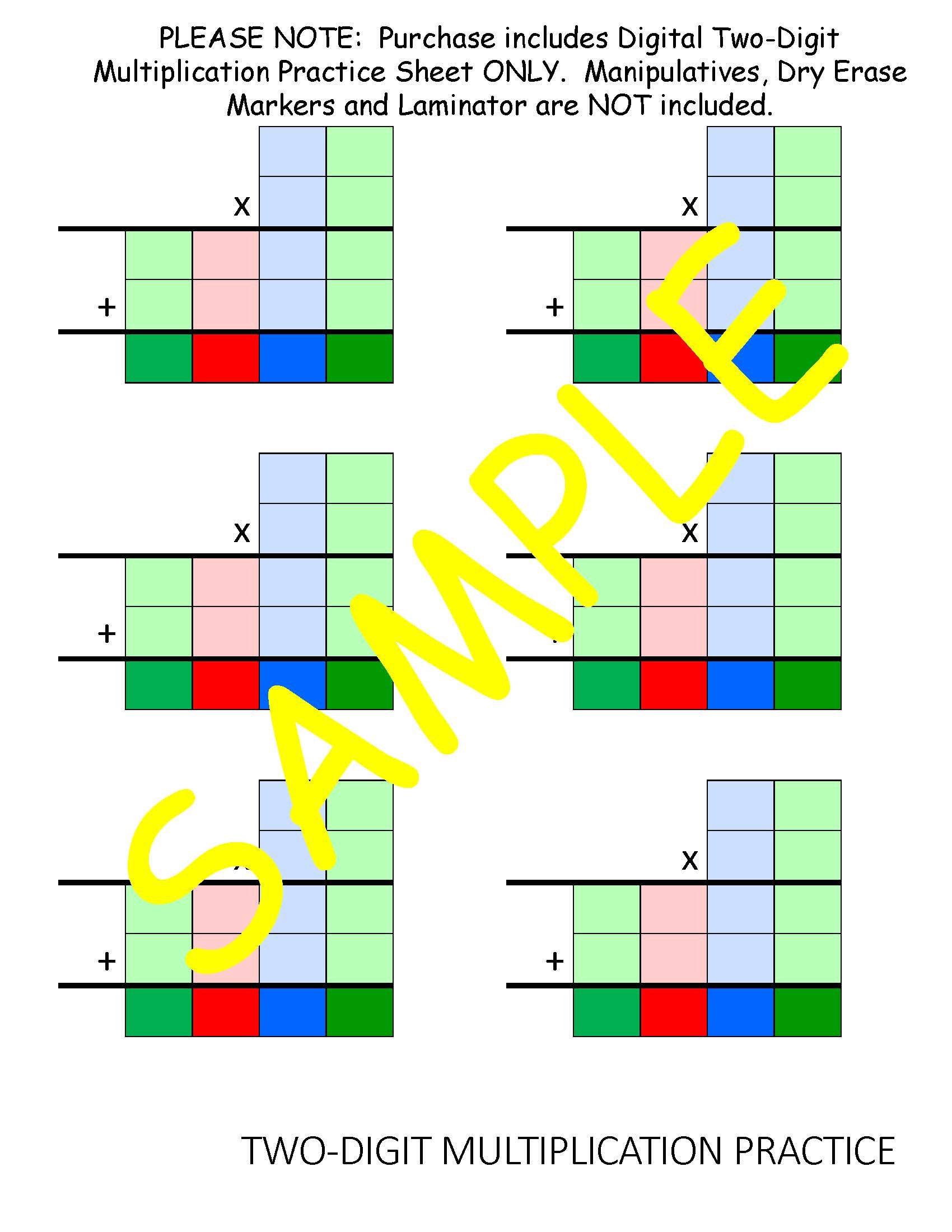 Printable Montessori Two Digit Multiplication Montessori Math ...