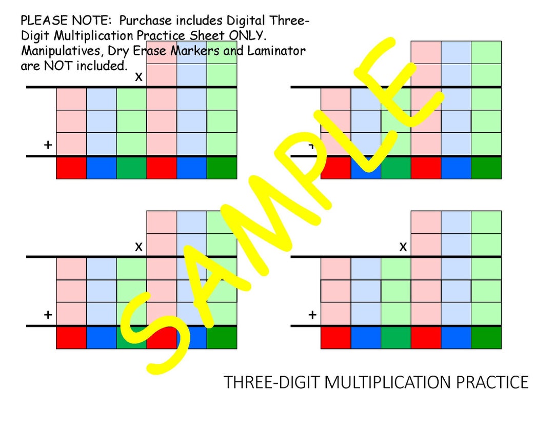 Printable Montessori Three Digit Multiplication Montessori Math ...
