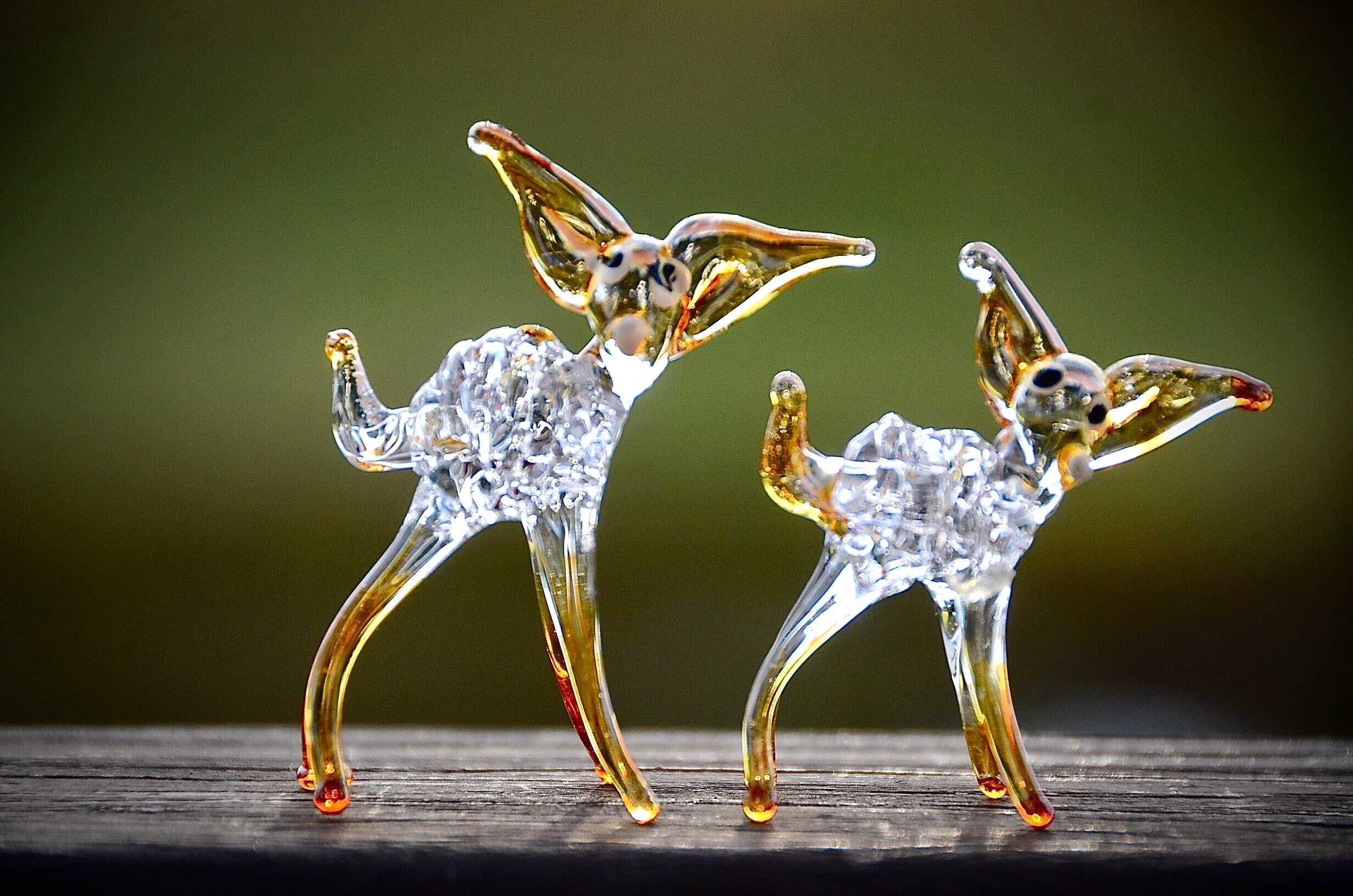 Blown Glass Reindeer Miniature Reindeer Christmas Stocking | Etsy