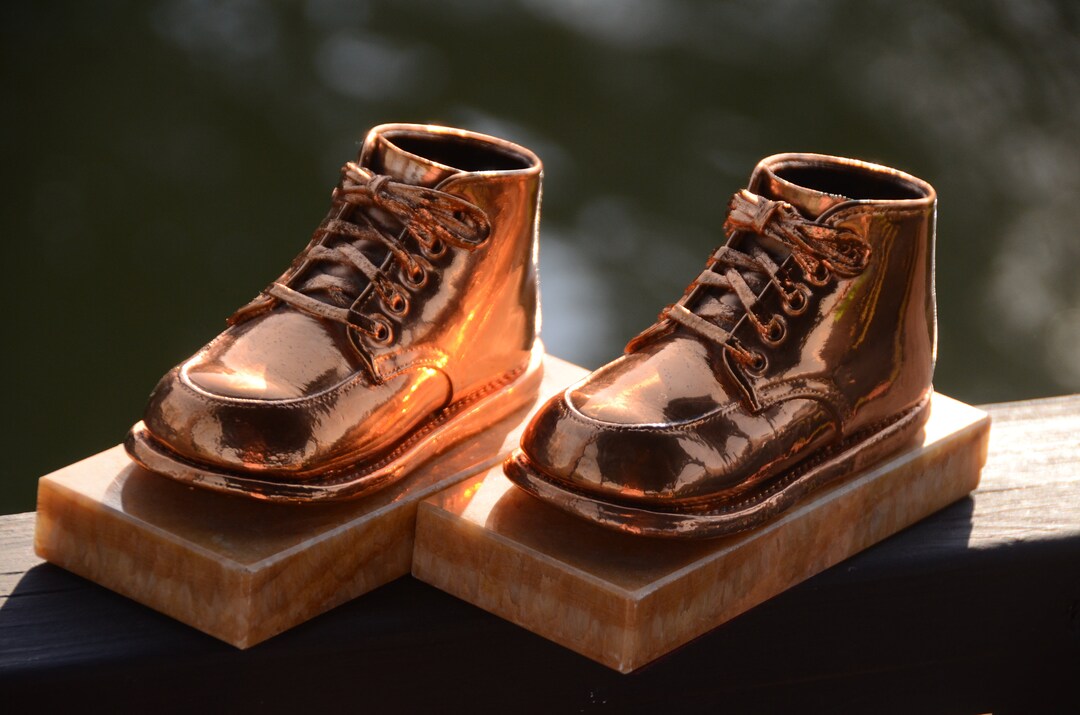 Vintage COPPER Shoes|baby Shoe Bronzing|mrs. Day's Shoes Dipped in ...
