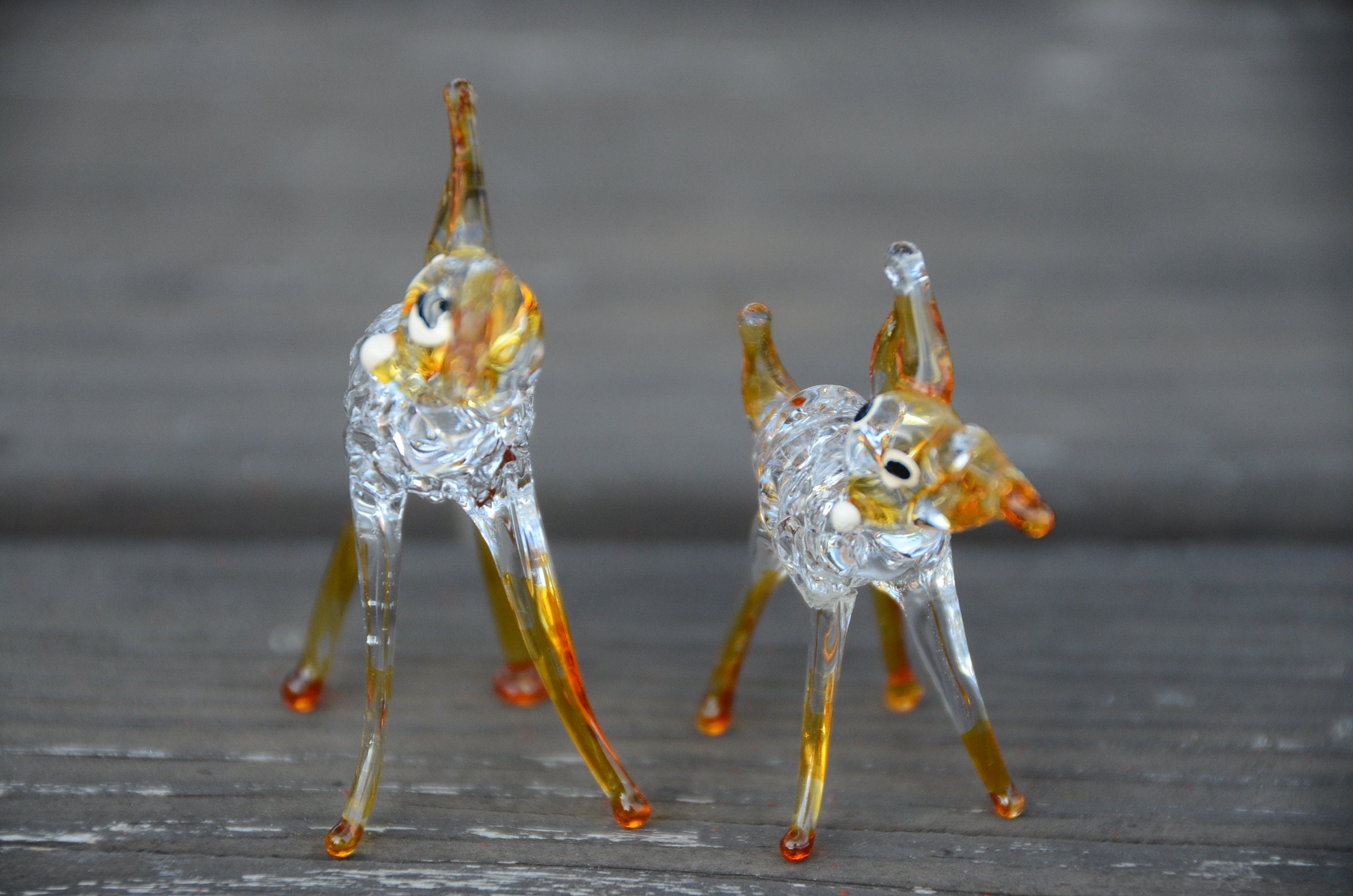 Blown Glass Reindeer Miniature Reindeer Christmas Stocking | Etsy