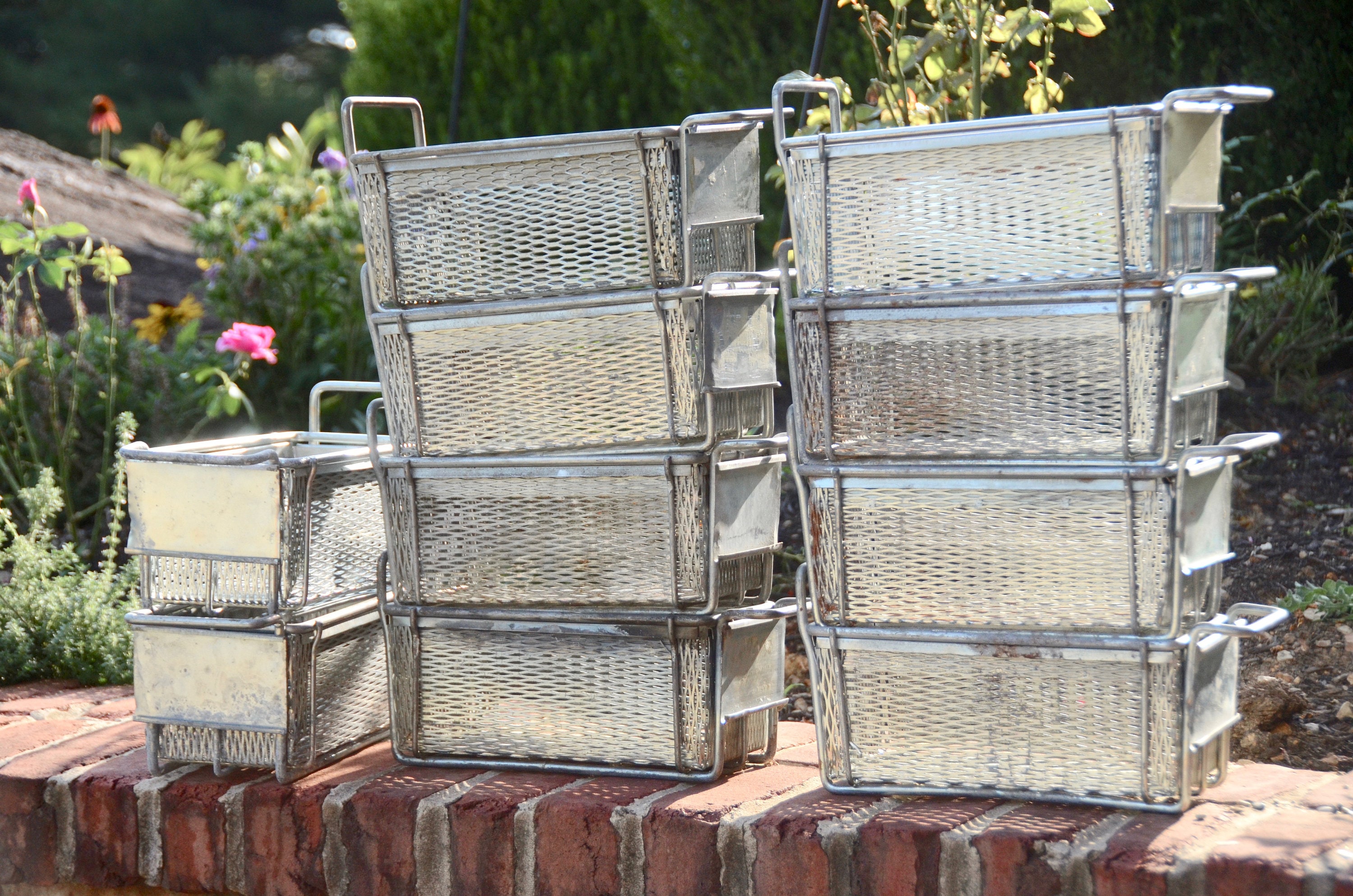 INDUSTRIAL METAL Baskets Steel Mesh Wire Basket Storage - Etsy