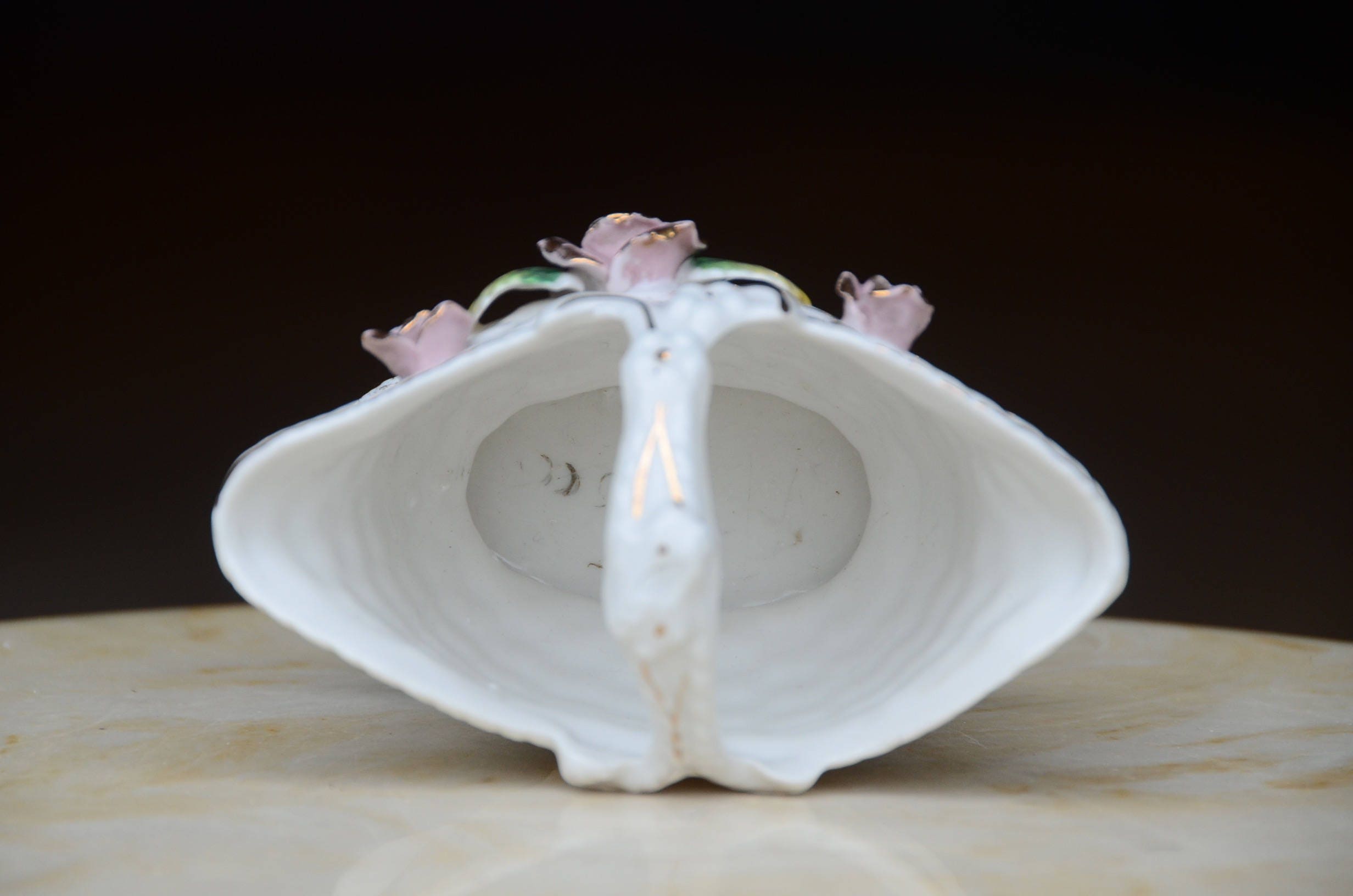 Bone China/porcelain Basket With Applied Roses and Gold Gilt. - Etsy