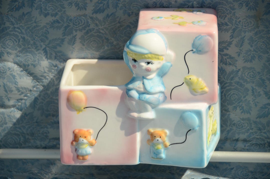 Rubens Originals Vintage Baby Blocks Planter Vase: Nursery Decor | Baby ...