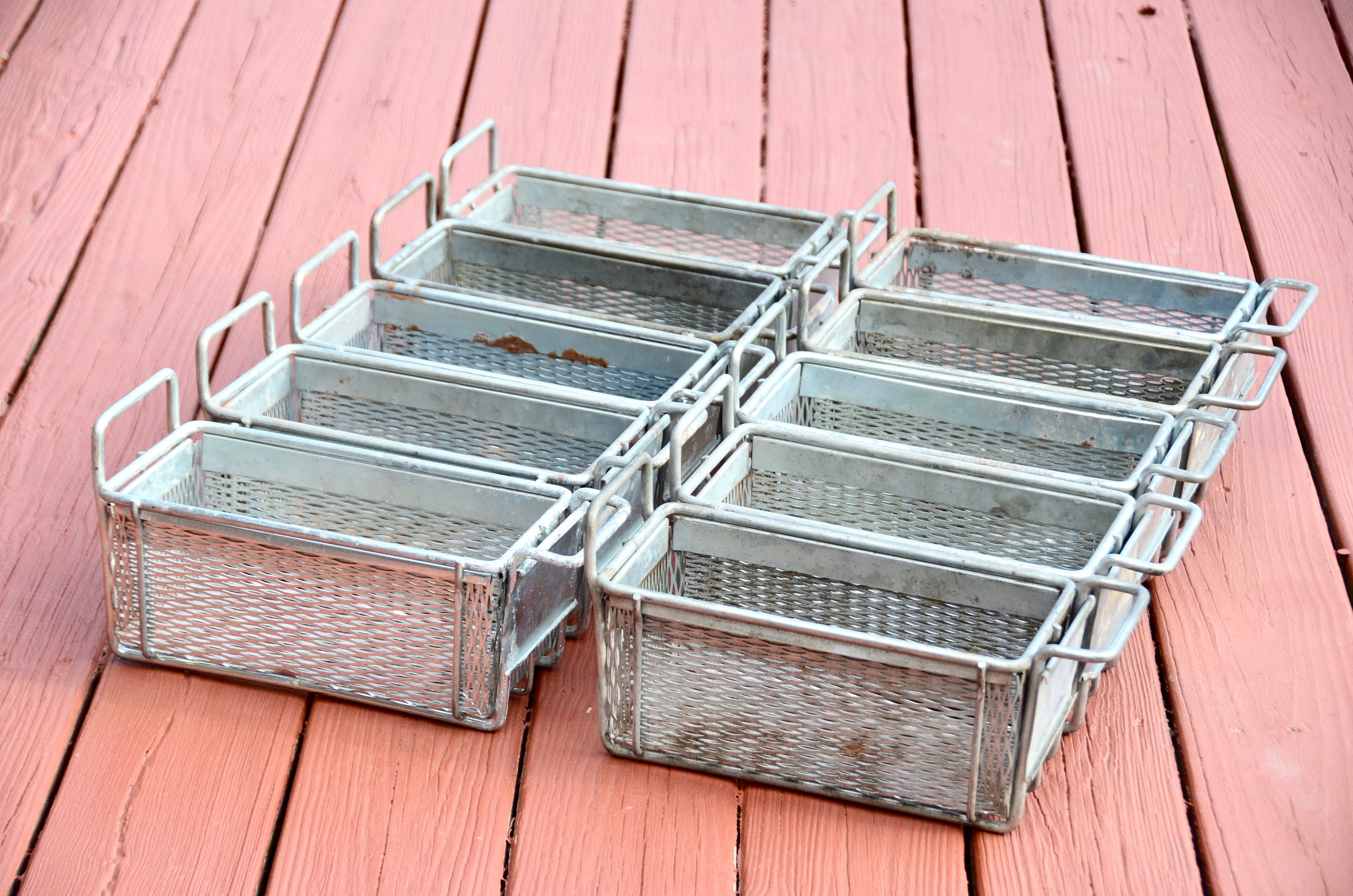 INDUSTRIAL METAL Baskets Steel Mesh Wire Basket Storage - Etsy