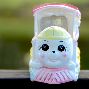 Vintage Newborn Train Planter Music Box. Train Nursery. Train Baby ...