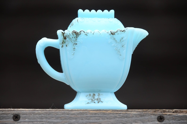 Antique Westmoreland Blue Milk Glass Covered Creamer Bowl & | Etsy Ireland