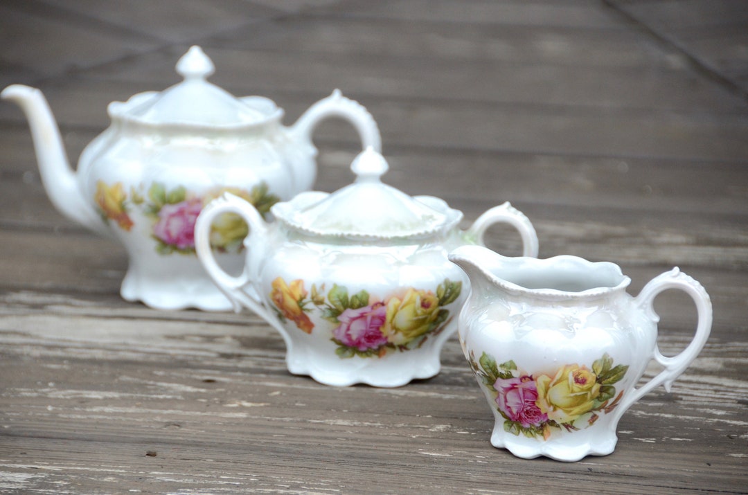 Made in Germany TEA SET | German Porcelain Teapot, Sugar Bowl, Creamer ...