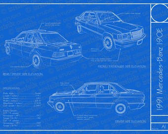 Mercedes 190e Poster - Etsy