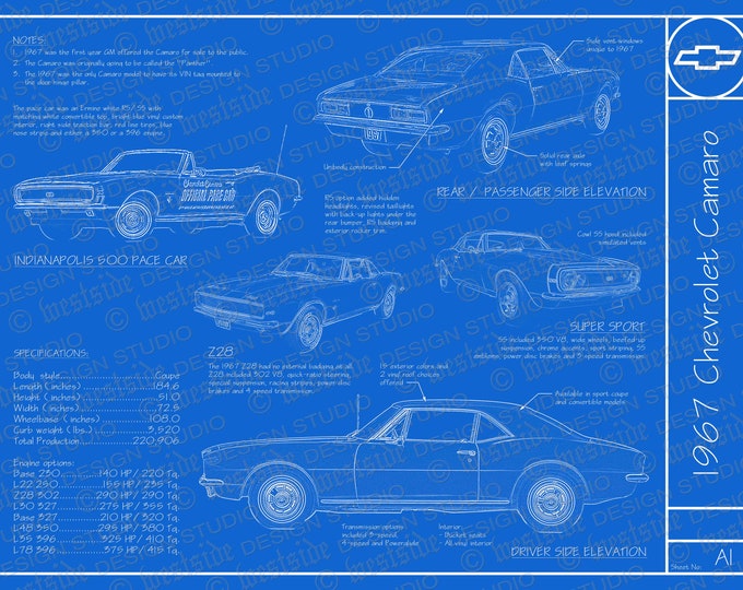 1972 Chevrolet Nova Blueprint Poster 18x24 JPEG Image File - Etsy Canada